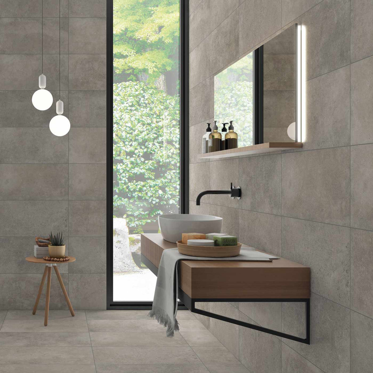 Rimini Grey Porcelain White tile | 30x60cm Stile — Tile.co.uk