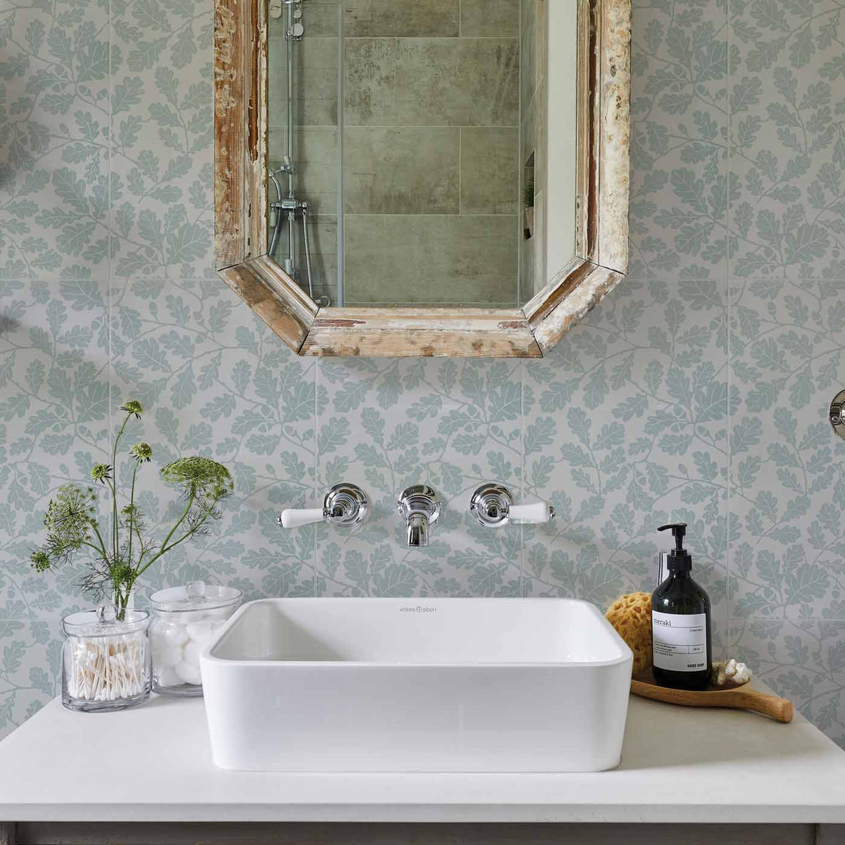 Alfriston Clergy Sea Kale tile | 33.3x55cm Ceramic — Tile.co.uk