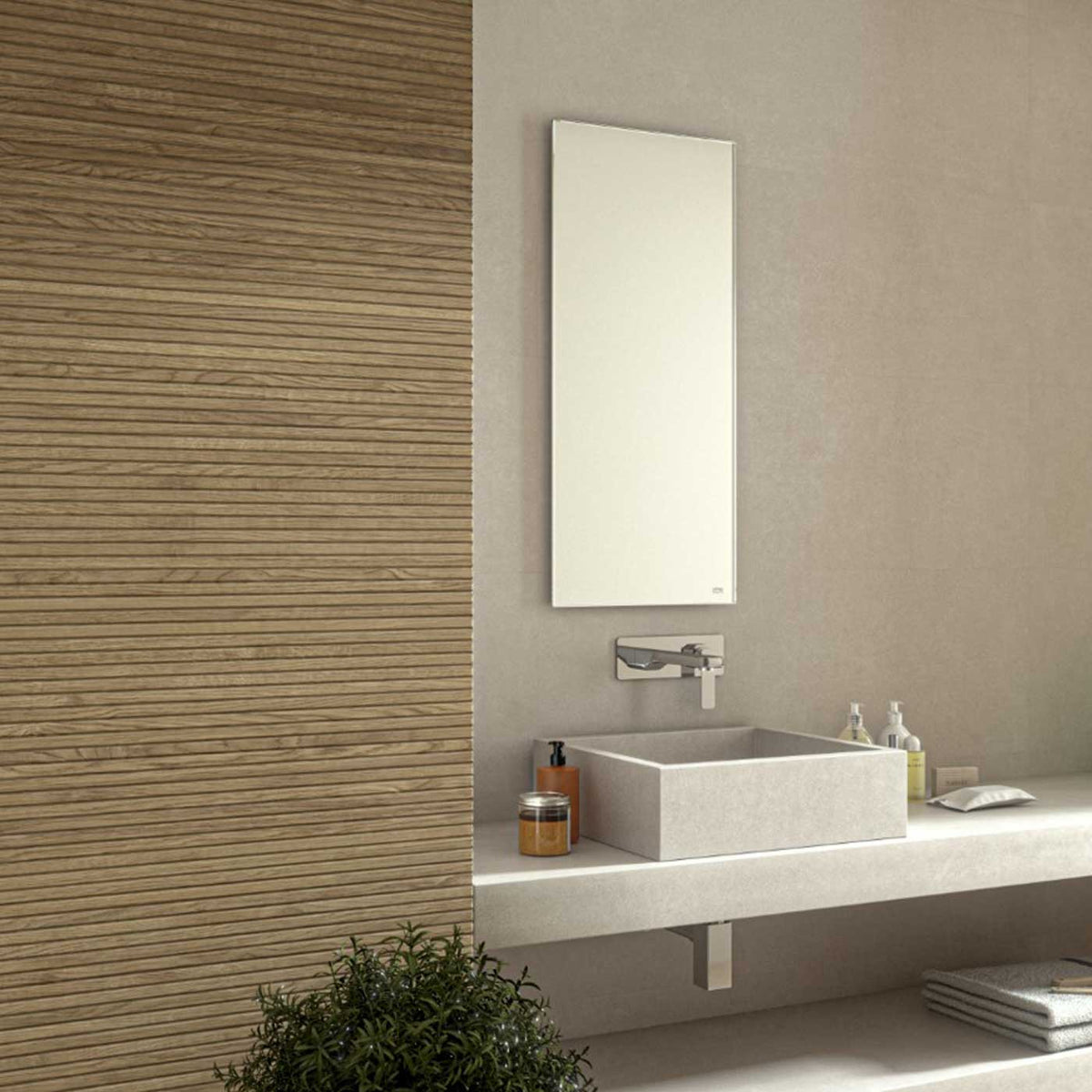 Japandi Wood Slat | 40x120cm large Ceramic wall tile — Tile.co.uk