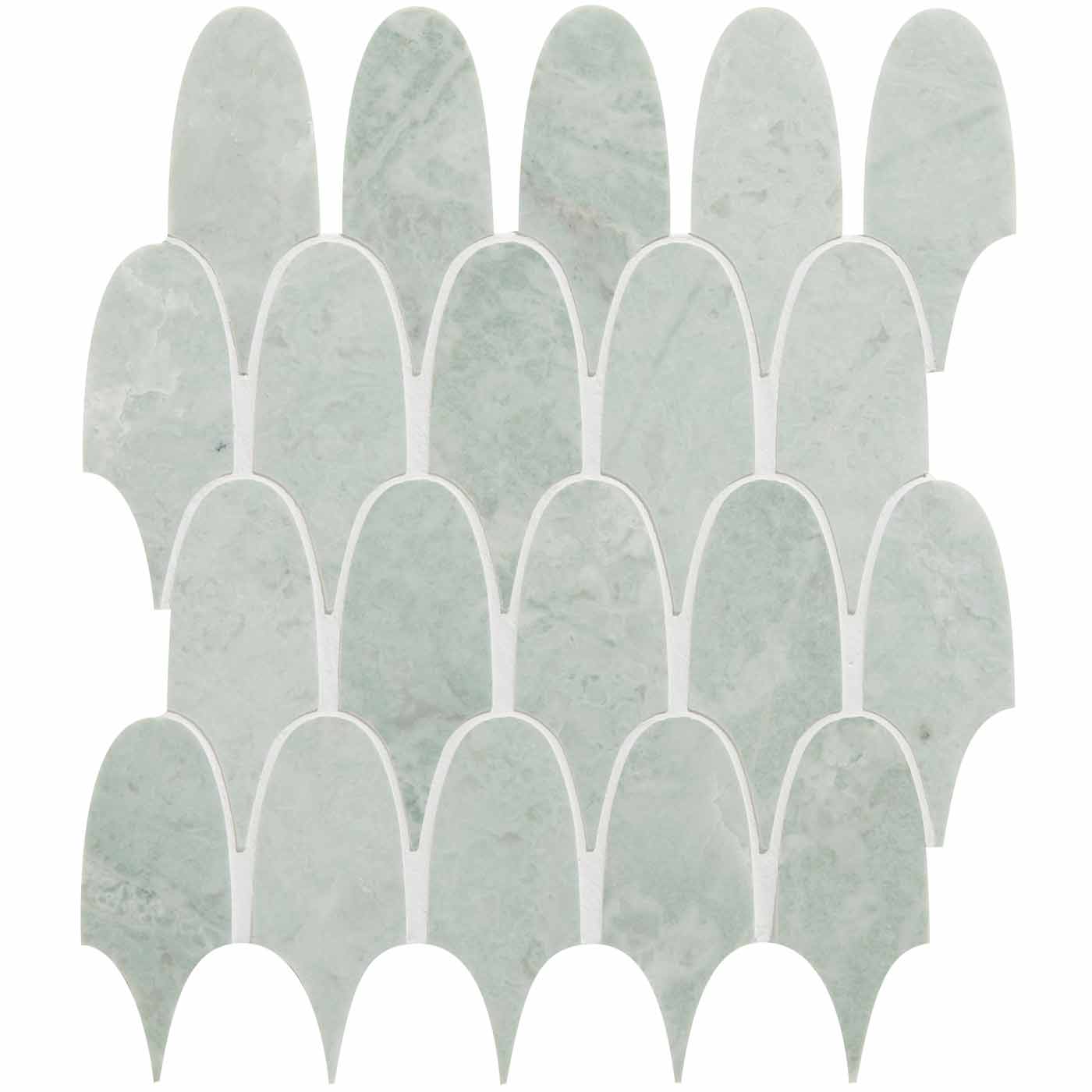 East Java Hummingbird Plume Honed Marble Mosaic | 30.3x35cm — Tile.co.uk