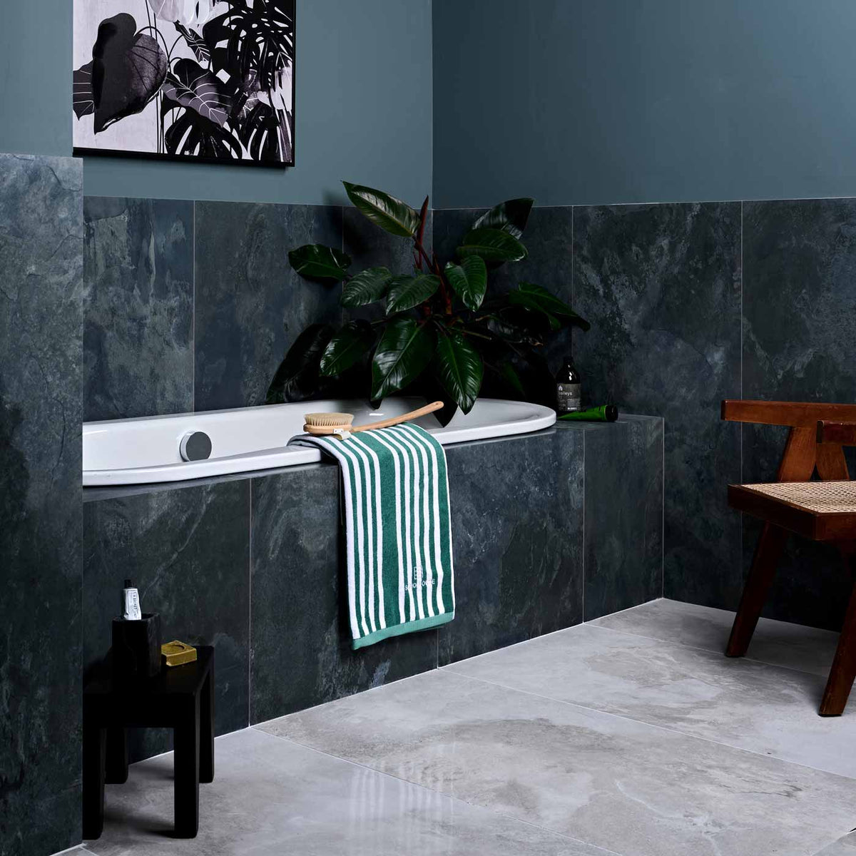 Komodo Matt Ocean tile | 60x120cm Slate Effect Tile — Tile.co.uk