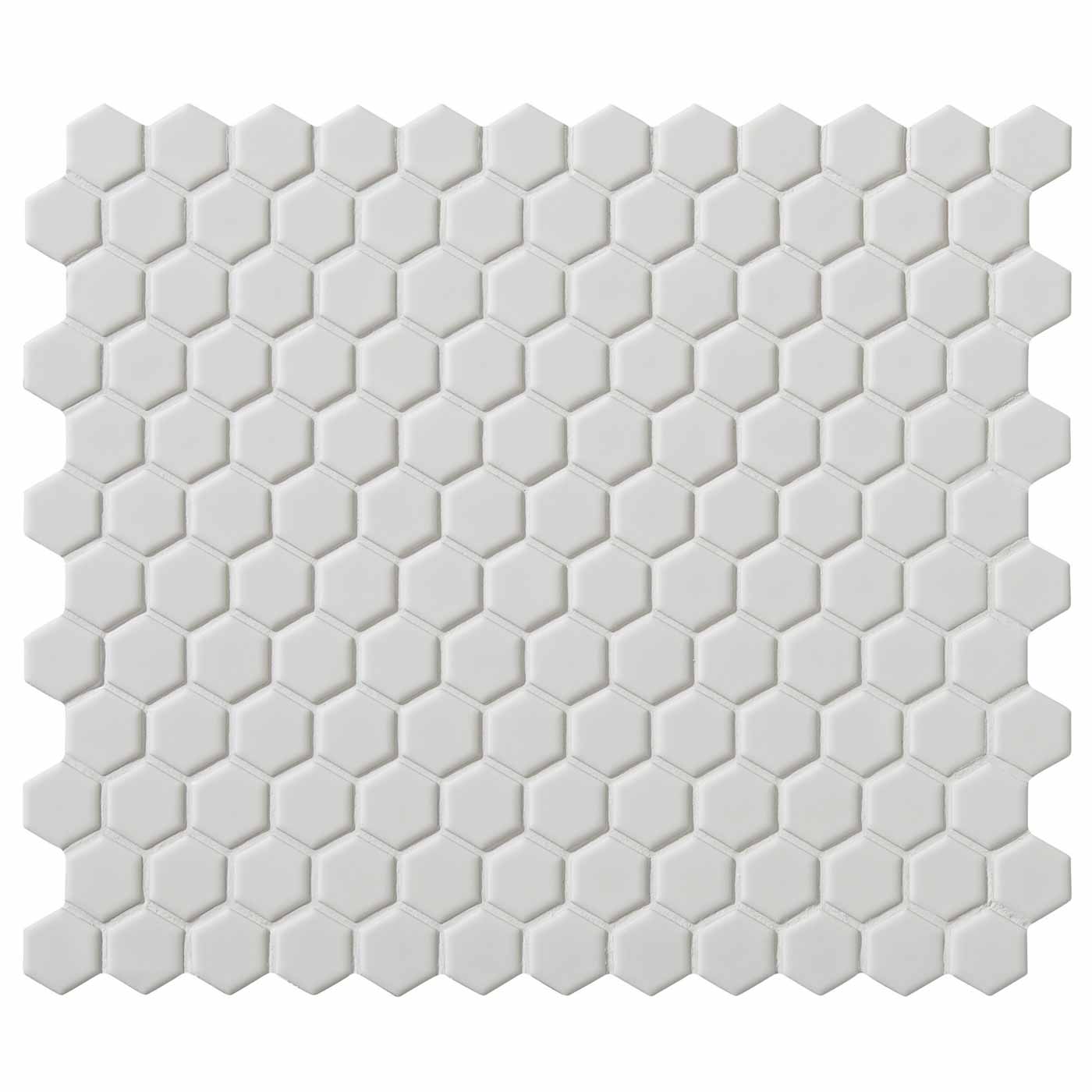 Mono Hex Blanc Satin Mosaic | 284x295cm | Mosaic — Tile.co.uk