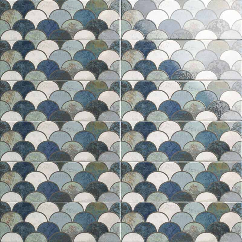 Wightwick Scallop Decor Tile | 10x30cm Ceramic — Tile.co.uk