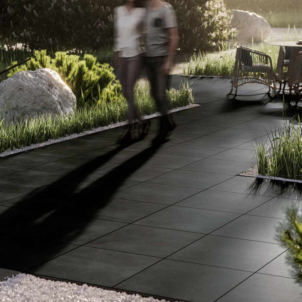 Nevis Graphite Outdoor Porcelain tile 90x90cm — Tile.co.uk