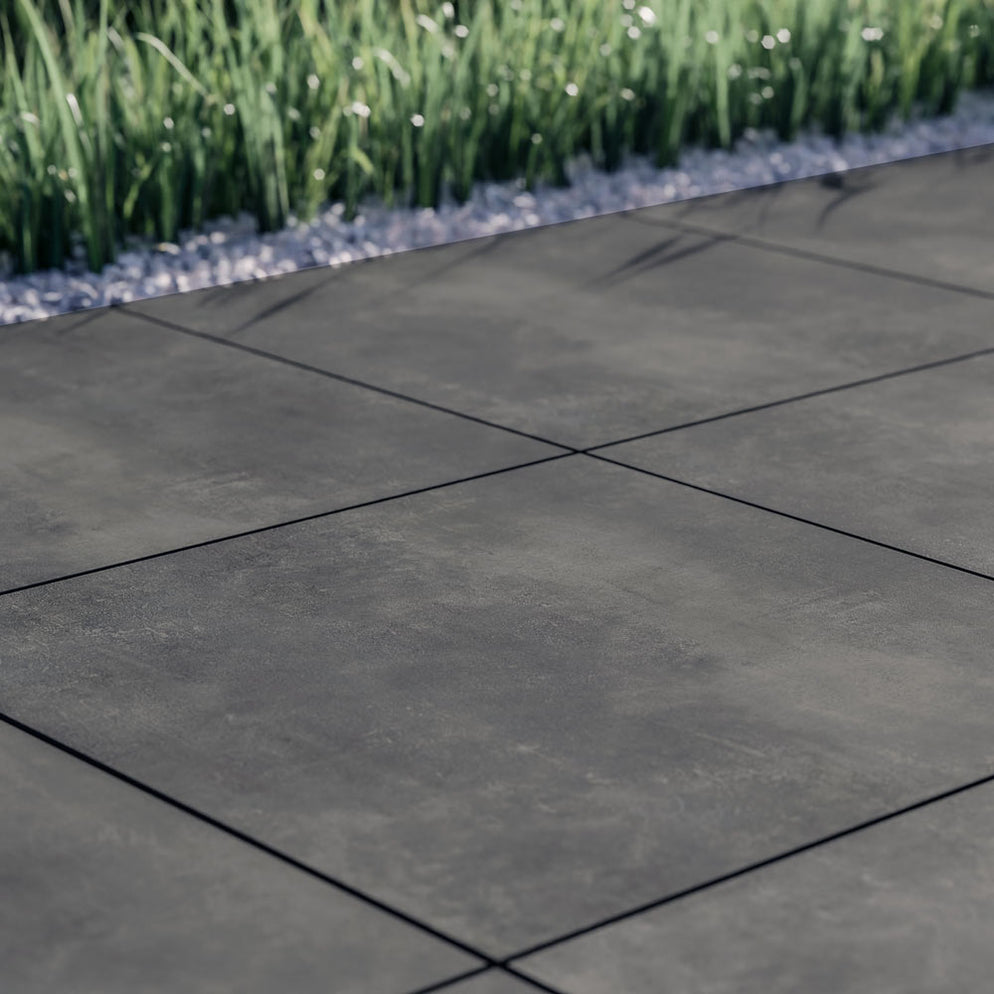 Nevis Graphite Outdoor Porcelain tile 90x90cm — Tile.co.uk