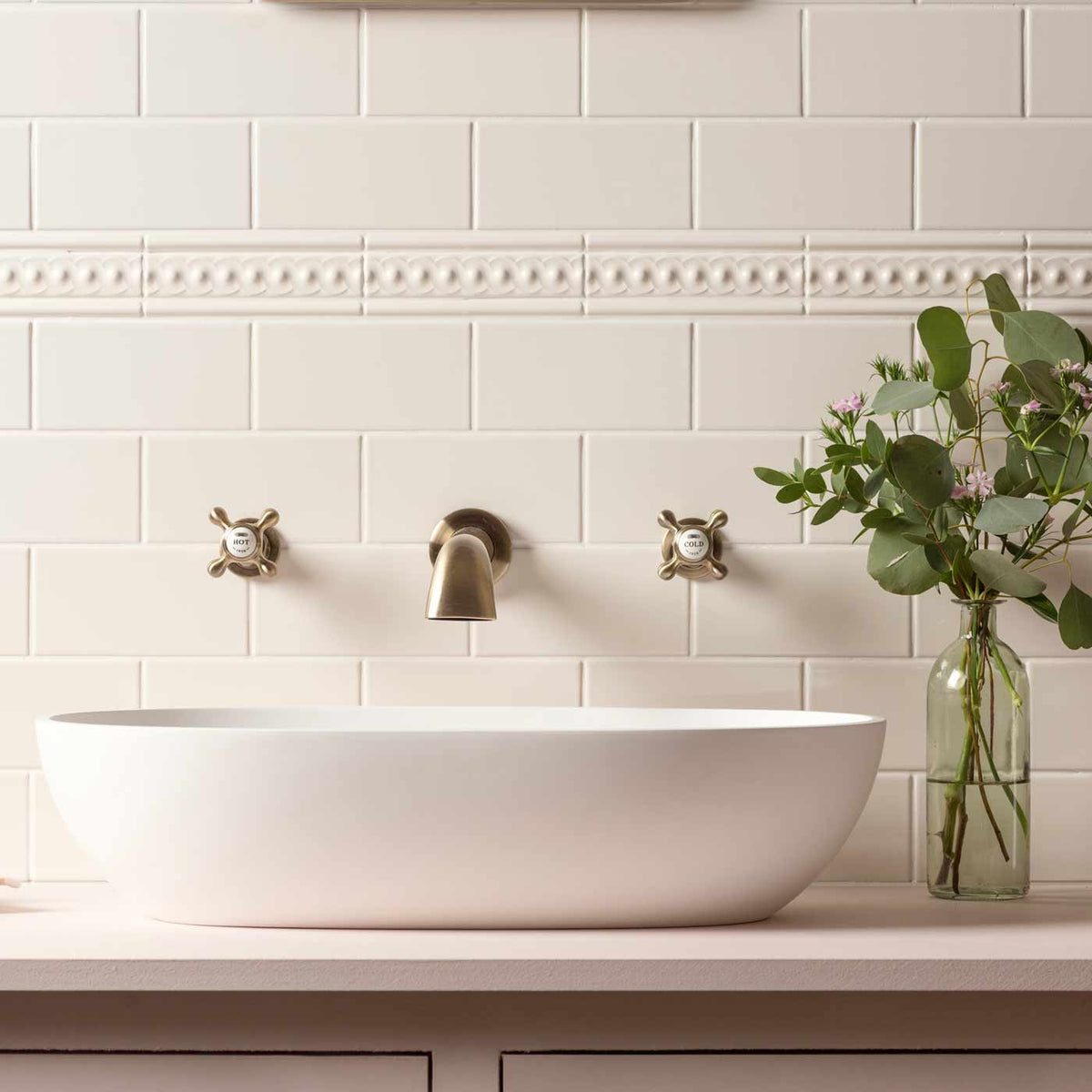 County White Half Tile | 152x152cm | Original Style — Tile.co.uk