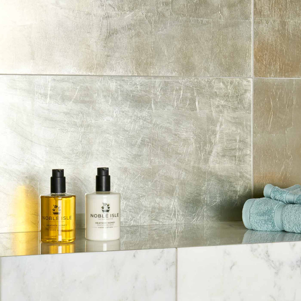 Silver Leaf Decorative Glass wall tile | 30x60cm — Tile.co.uk