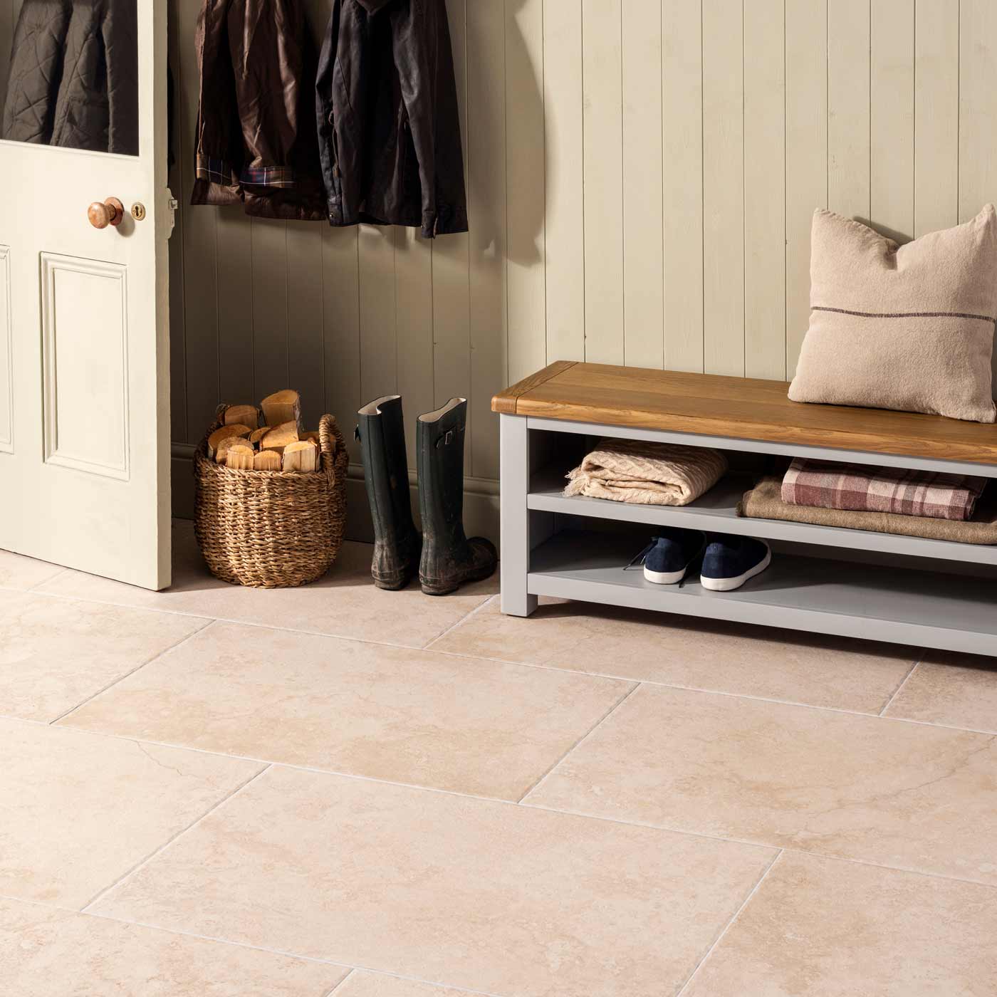 Hartland Abbey Beige Matt floor tile | 30x60cm — Tile.co.uk
