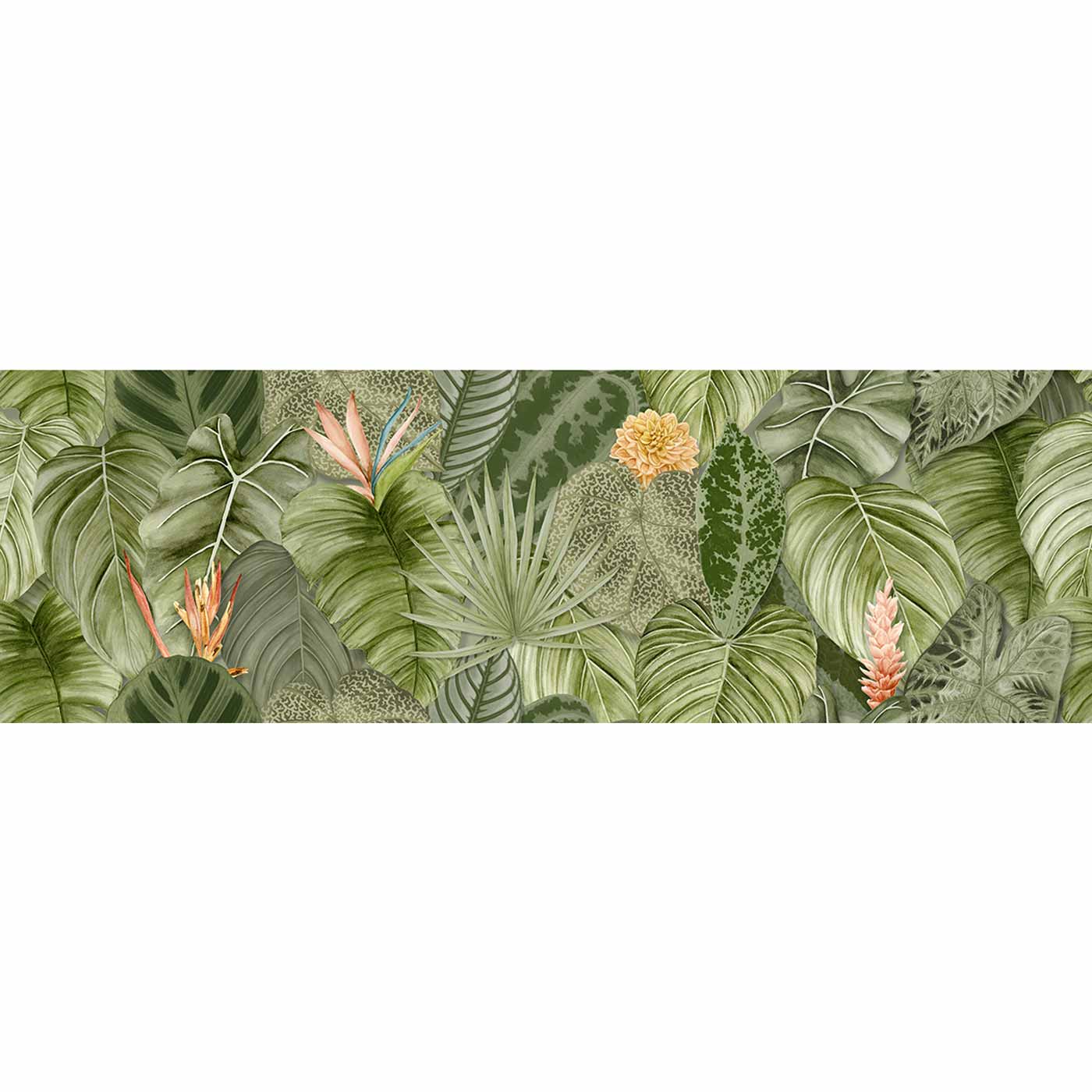 Tropical Oasis Patterned Repeat Matt wall tile | 32x99cm — Tile.co.uk