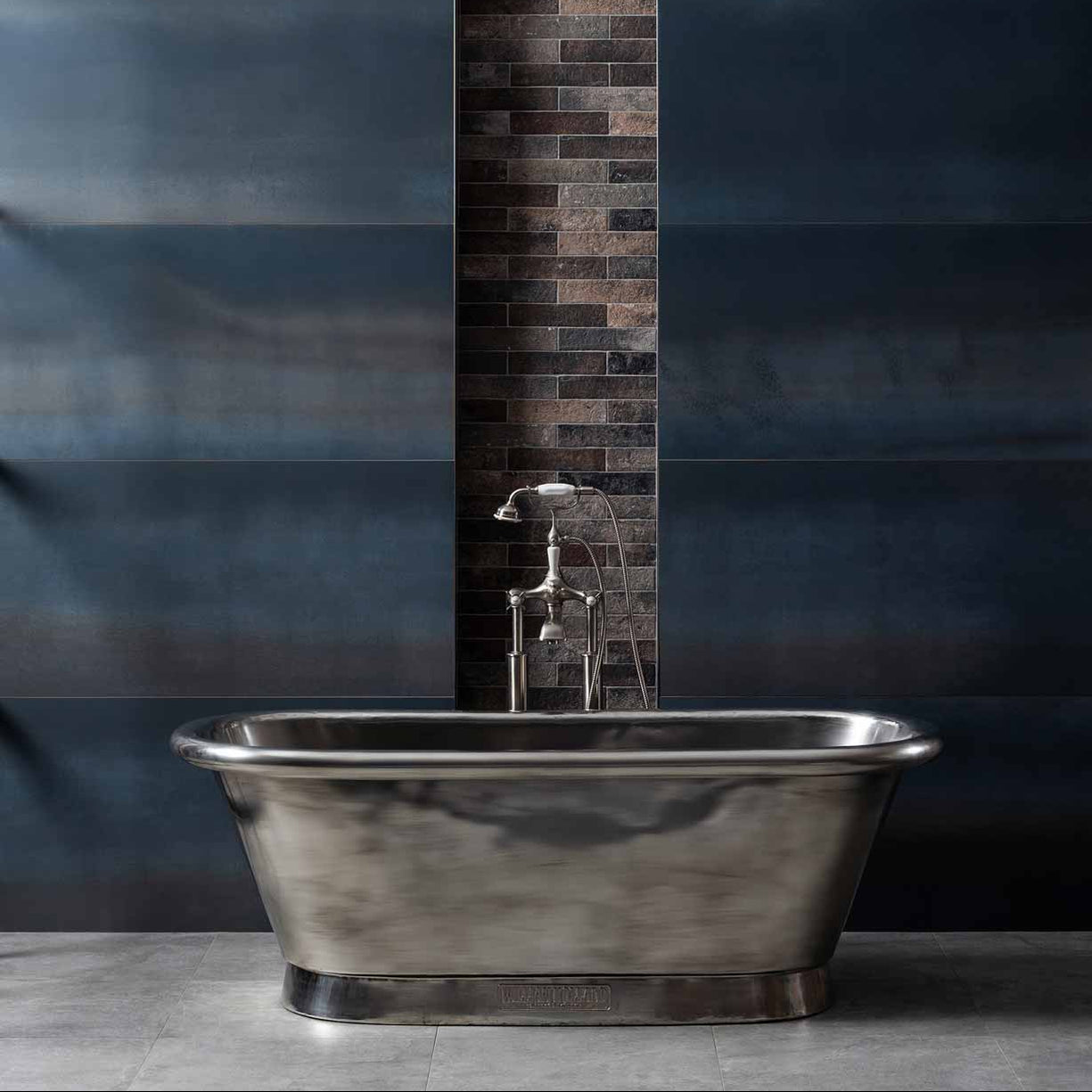 Steel Midnight Blue Metallic Finish tile | 60x120cm — Tile.co.uk