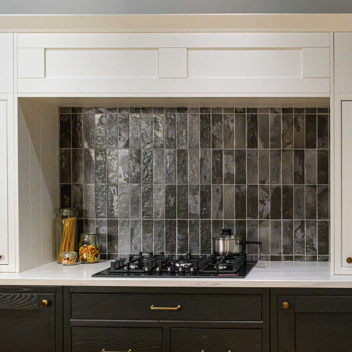 Raku Black Wall Tile | 20x40cm | Tile.co.uk