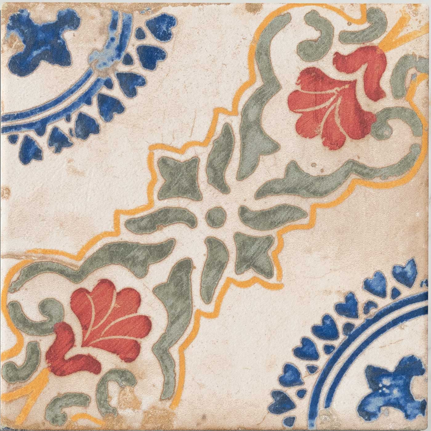 Sardinia Dragonetti Pattern tile | 20x20cm Victorian Tile — Tile.co.uk