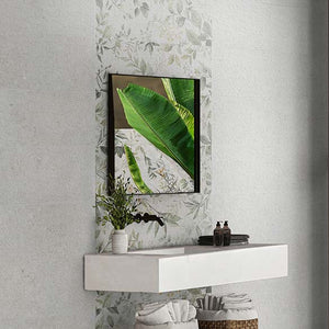 Trailing Floral Natural Wall Tile | 30x90cm | Tile.co.uk