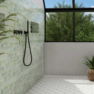 Crackle Brick Mint Ceramic Wall Tile | 7.5x30cm | Tile.co.uk