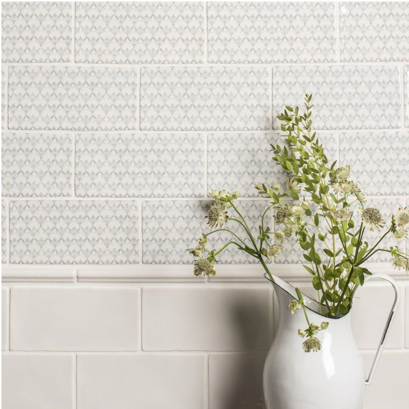 Clara French Blue wall tile | 10x20cm | Original Style — Tile.co.uk