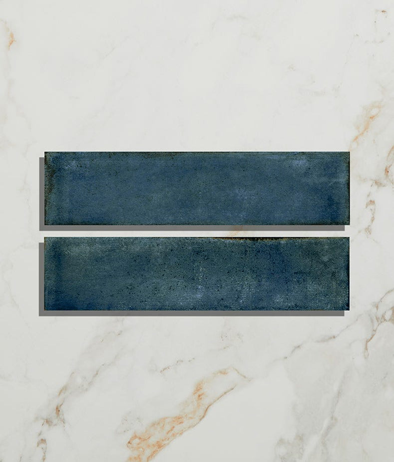 Foundry Blue Tile | 6x25cm Porcelain | Tile.co.uk