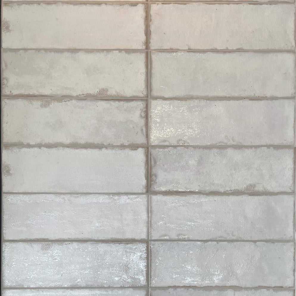 Luna White brick tile | 10x30cm ceramic wall tile — Tile.co.uk