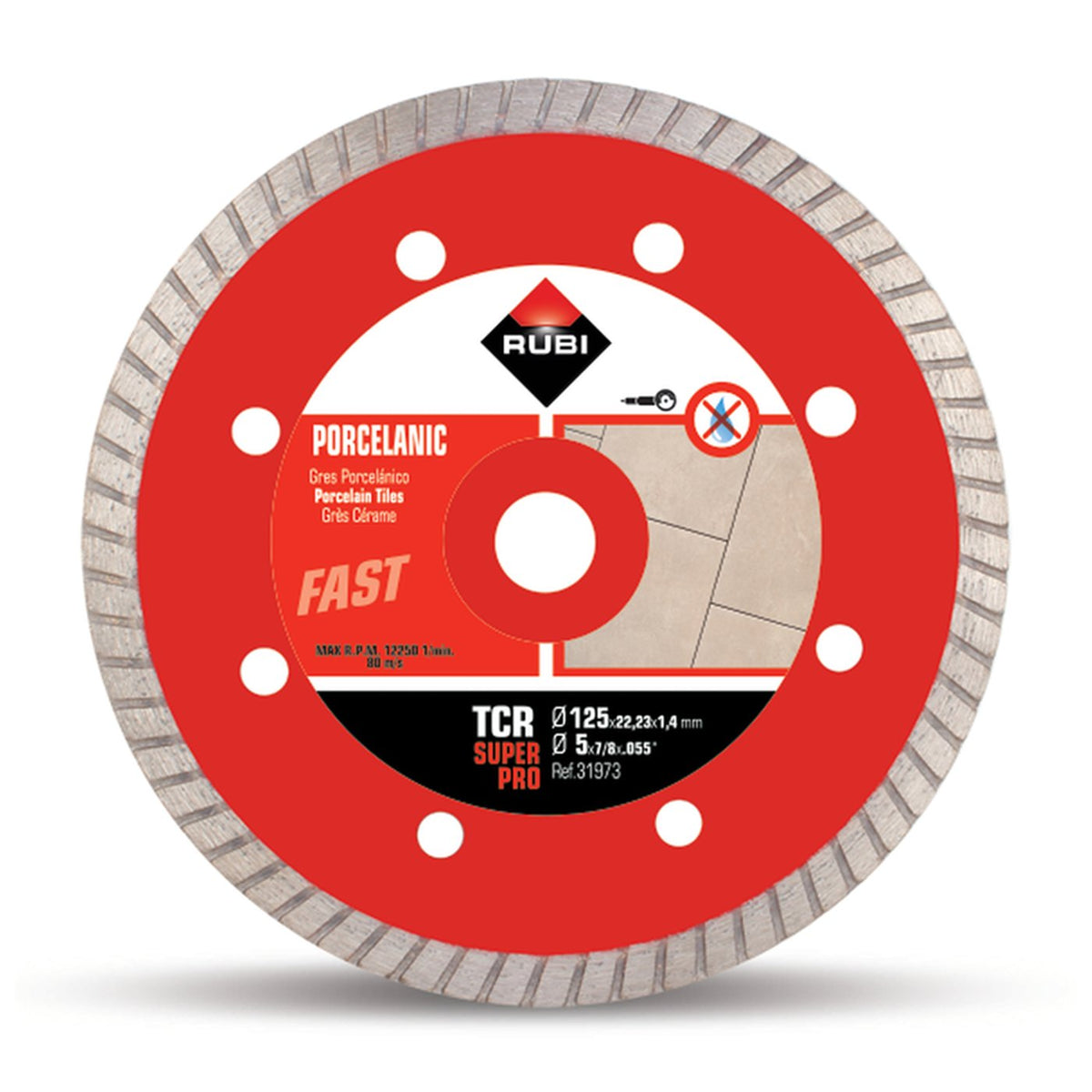 Rubi TCR Superpro Dry Cut Turbo Diamond Blade 115mm — Tile.co.uk