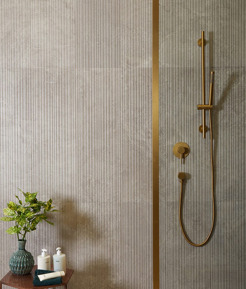 Riverside Ceramic Wall Linear Gris Satin 90 x 30cm | Tile.co.uk