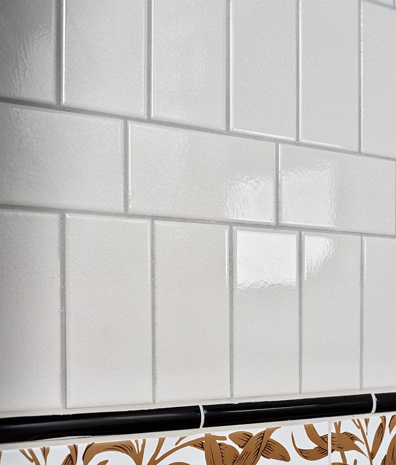 Victorian Style™ Wall Ceramic Antique White Metro Crackle Glaze — Tile ...