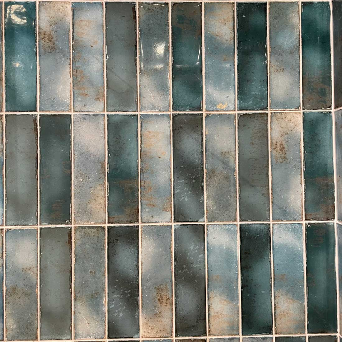 Zellige Blue Brick Tiles | 7.5x30cm Ceramic Wall Tiles — Tile.co.uk