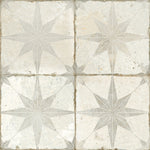 Star White Pattern Wall & Floor Tile | 45x45cm | Tile.co.uk