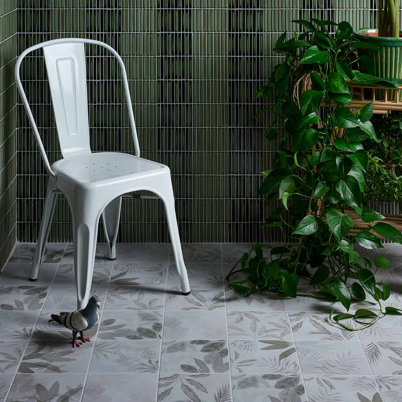 Bamboo Lustre Avocado Satin Mosaic | 28.2x29.4cm | Mosaic — Tile.co.uk