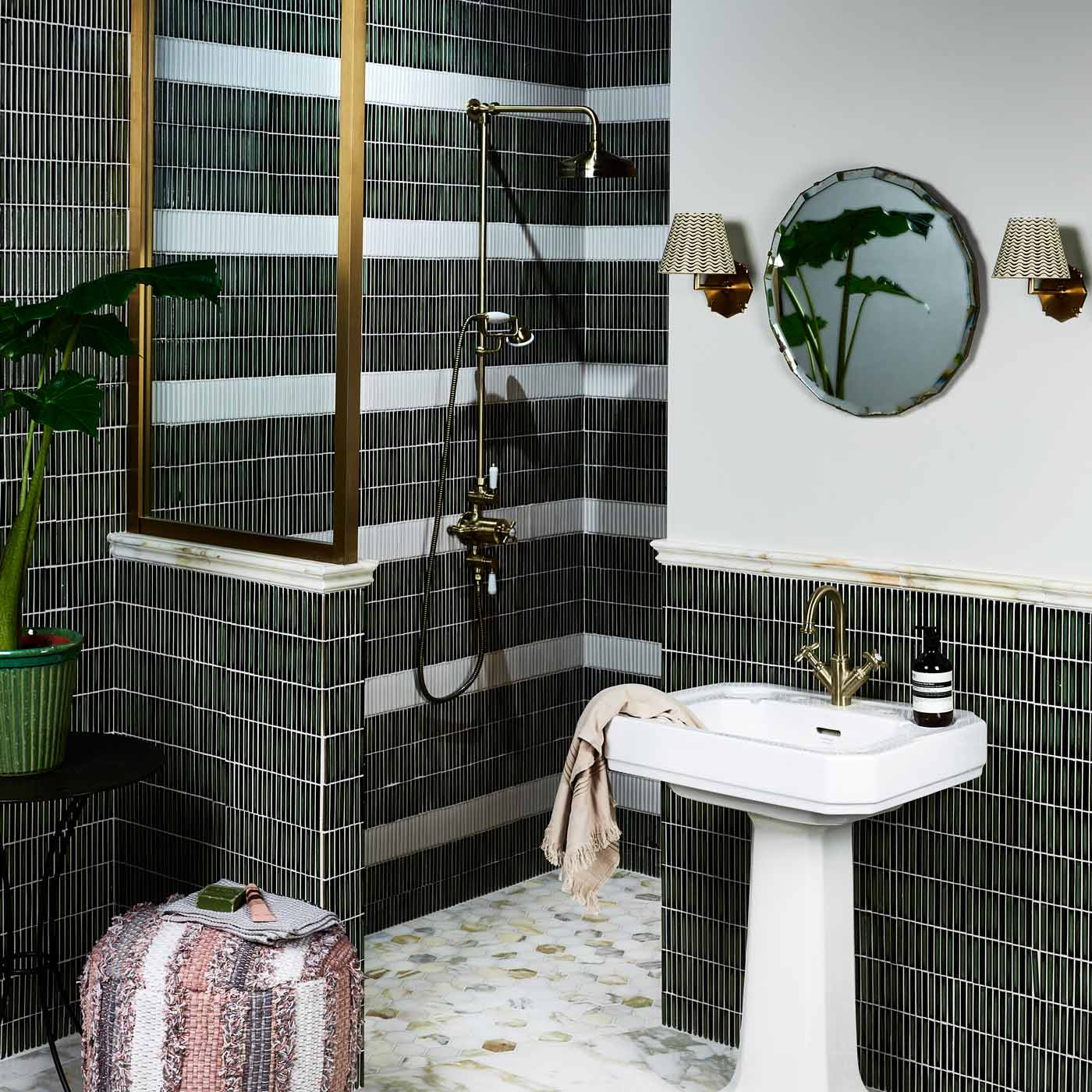 Bamboo Lustre Forest Satin Mosaic | 28.2x29.4cm | Mosaic — Tile.co.uk