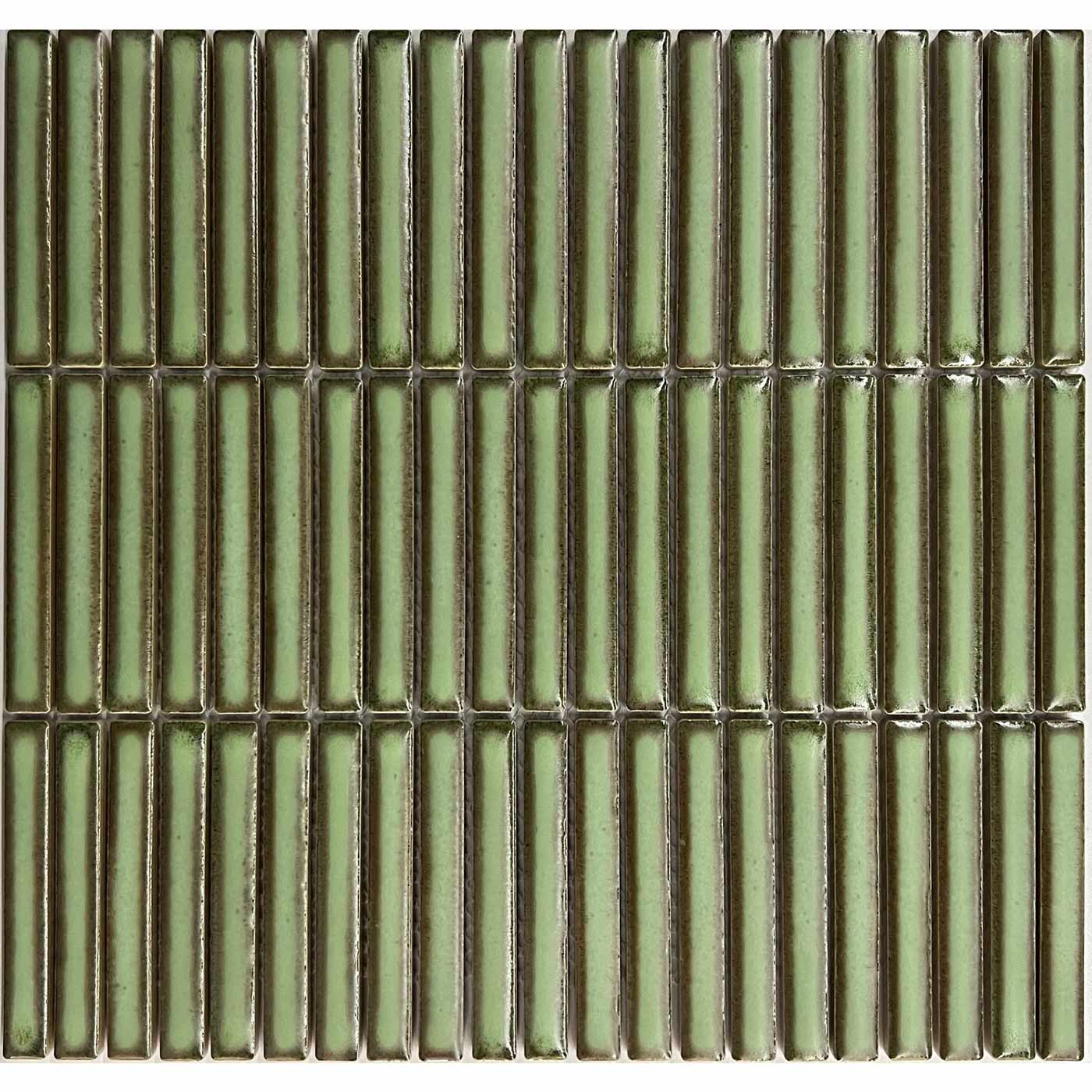 Bamboo Lustre Avocado Satin Mosaic | 28.2x29.4cm | Mosaic — Tile.co.uk