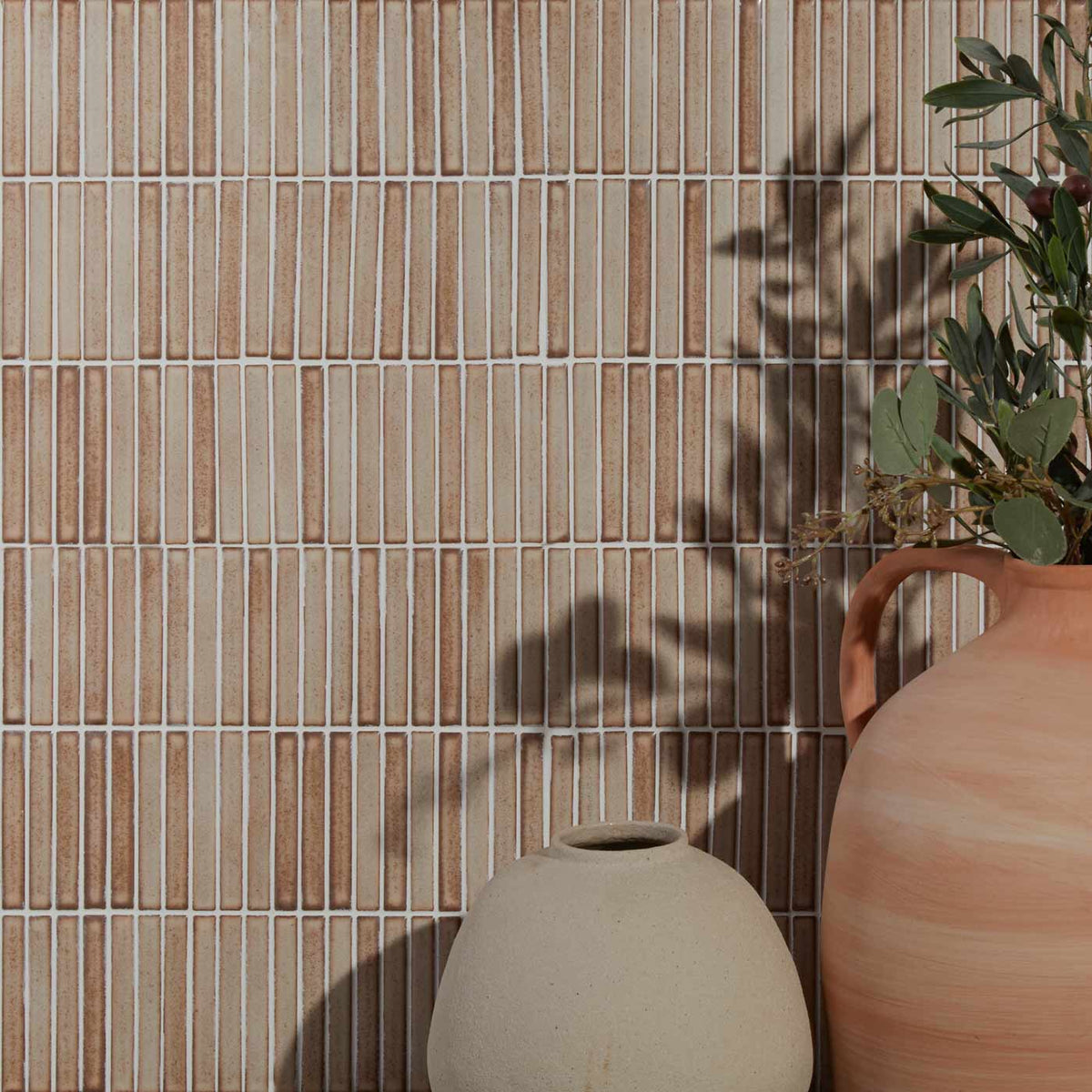 Bamboo Lustre Cappucino Mosaic Tile | 28.2x29.4cm | Tile — Tile.co.uk