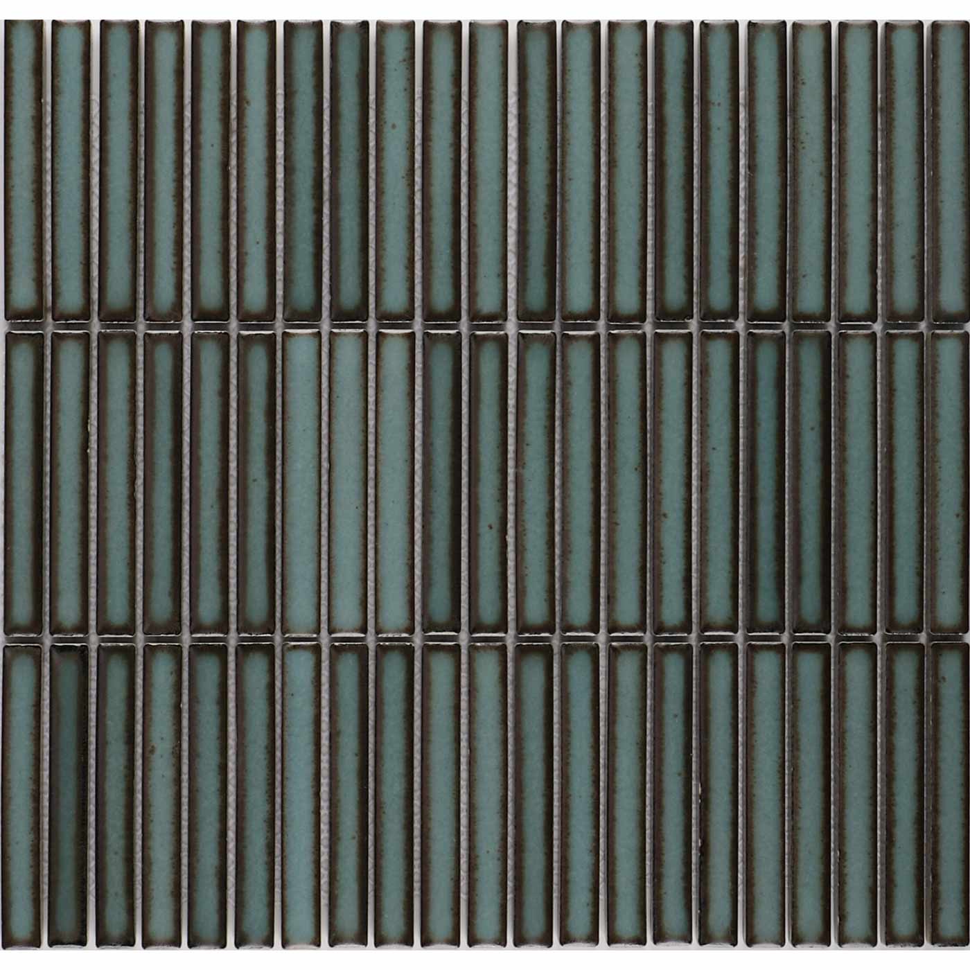 Bamboo Lustre Teal Satin Mosaic | 28.2x29.4cm | Mosaic — Tile.co.uk