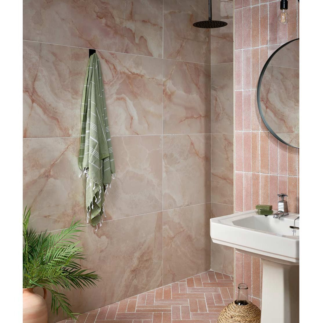 California Rose tile | 60x120cm Onyx Effect Tile — Tile.co.uk