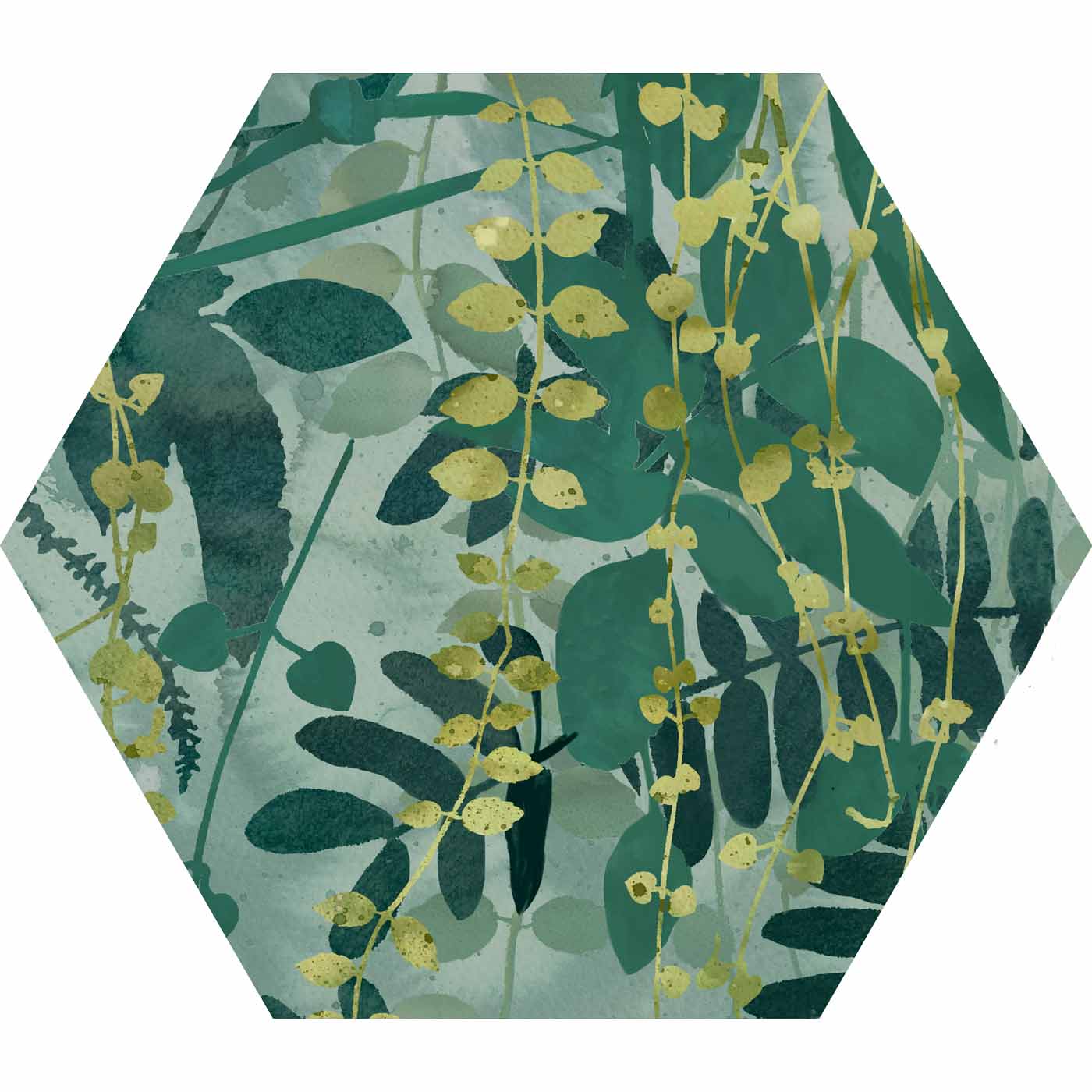 Jungle Hexagon tile | 24.5x21.5cm Floral Effect Tile — Tile.co.uk