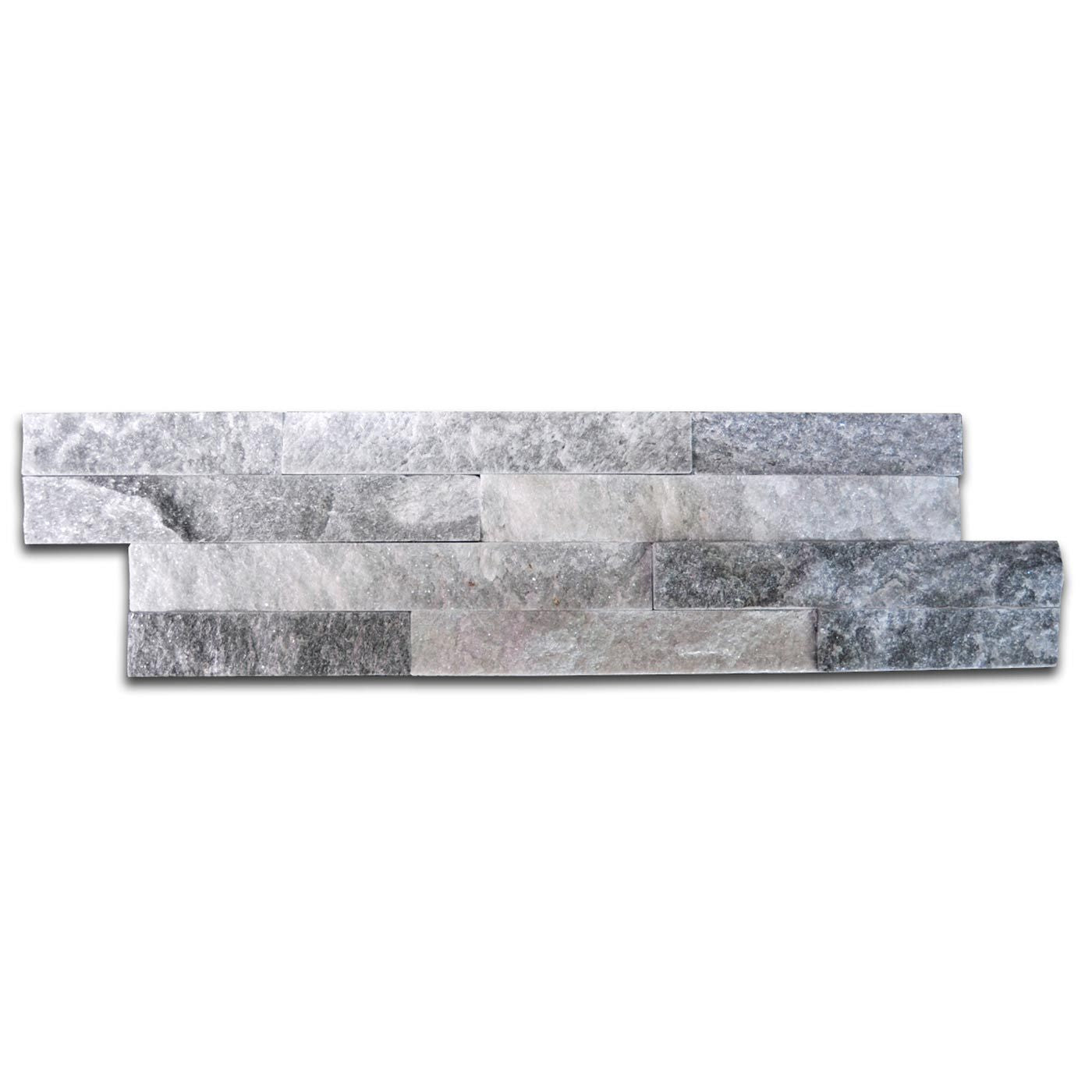 Grey/White Mix Split Face tile Quartzite | 10x36cm — Tile.co.uk