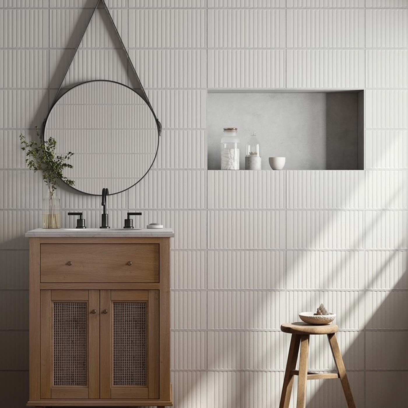 Loft White wall tile | 20x40cm ceramic tile | Peronda — Tile.co.uk