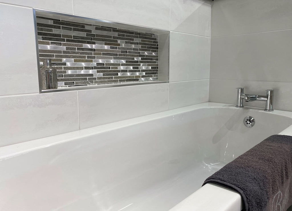 White bathroom tiles | ceramic wall tiles — Tile.co.uk