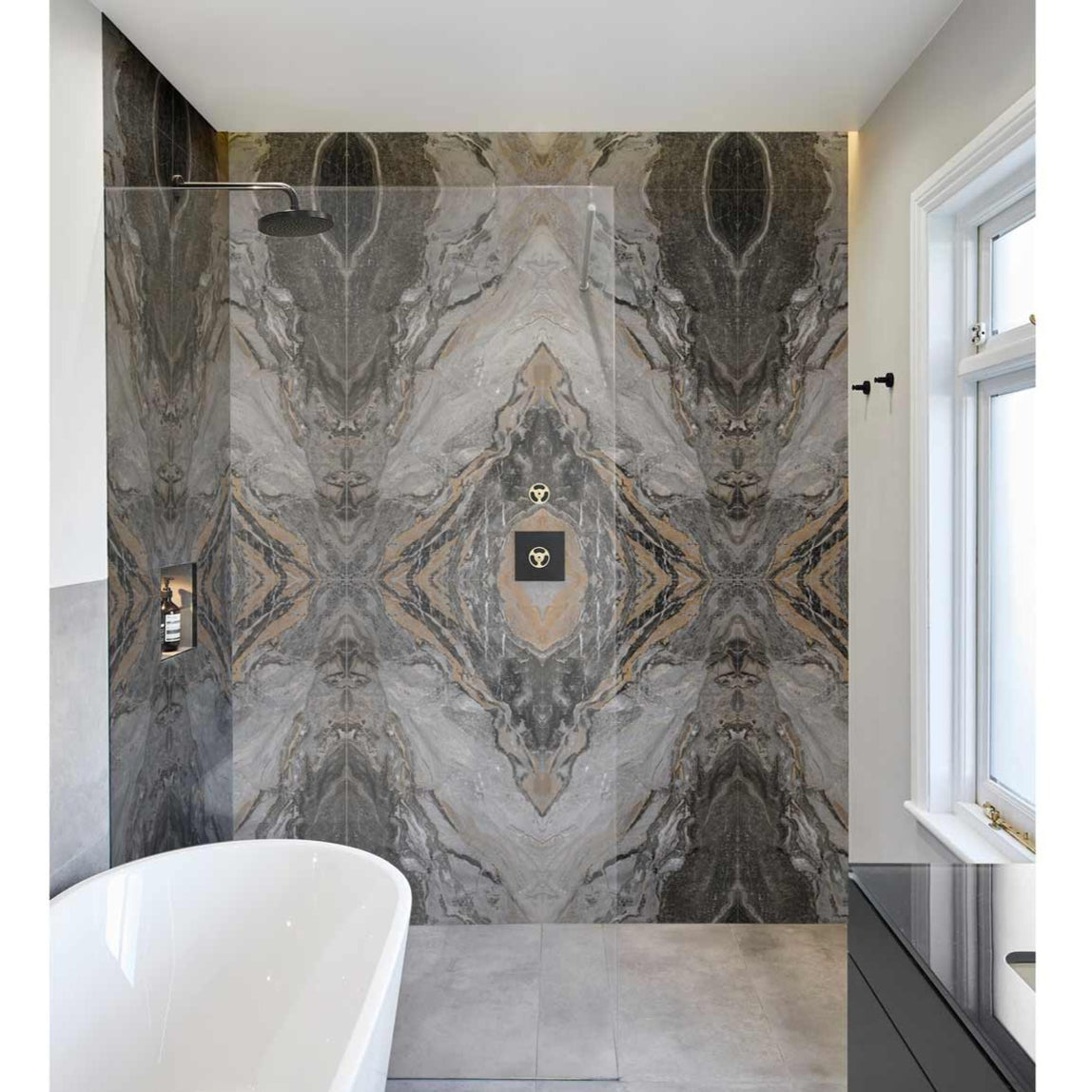 Ca' Pietra Magnifique Nero Bookmatch 60x120cm — Tile.co.uk