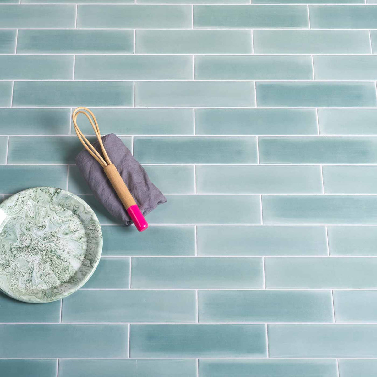 Medina Salvia green brick tile | 7x28cm Ca Pietra — Tile.co.uk