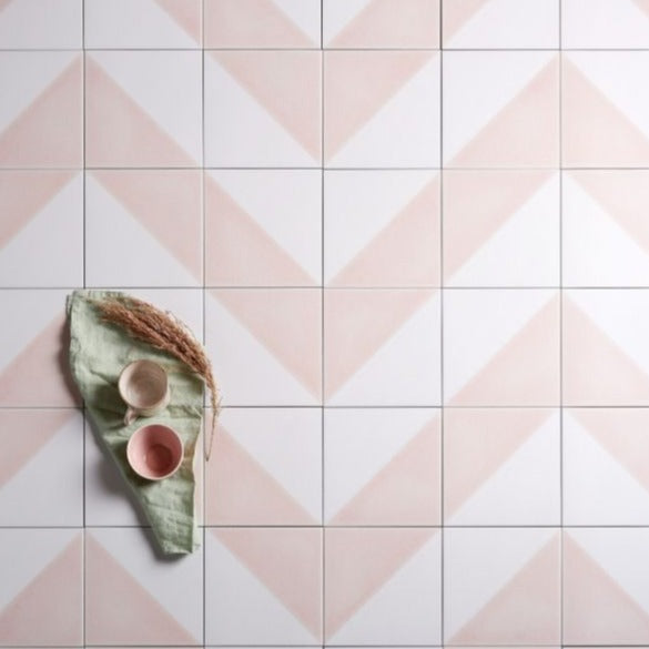 Parisian Cafe Tri Rosa Pattern | 20x20cm Pattern Tile — Tile.co.uk