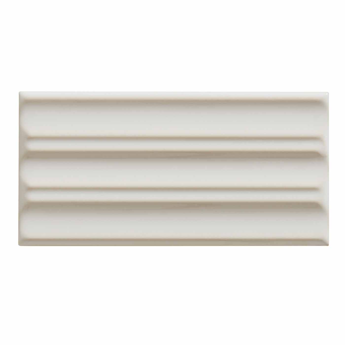 Tunstall Deep White Fluted Decor Tile | 6.2x12.5cm | Tile — Tile.co.uk