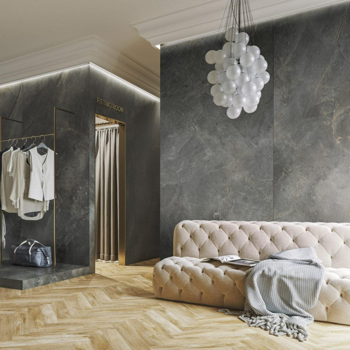 Wonderlust Graphite large porcelain tile | 60x120cm — Tile.co.uk