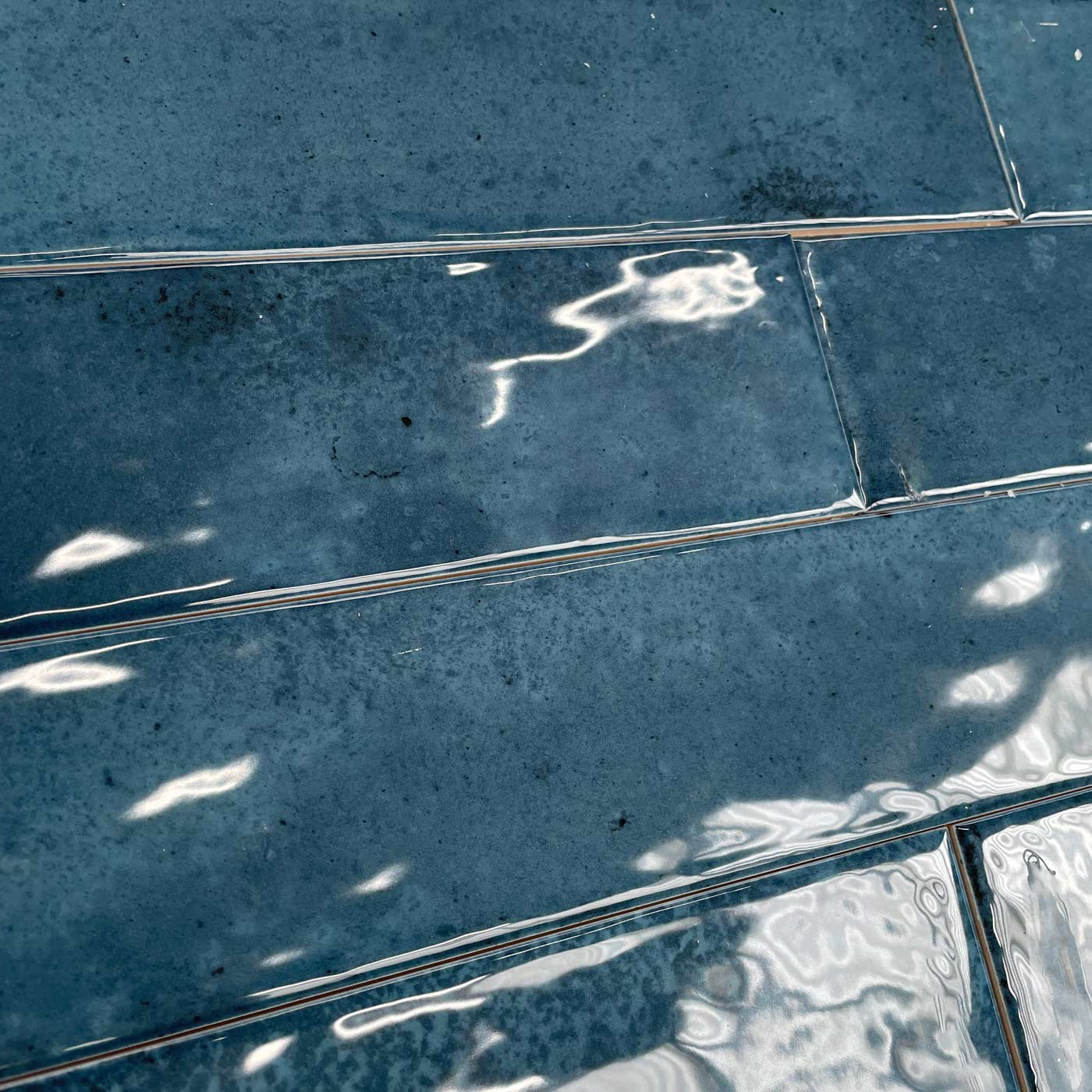 Nissel Blue Brick Tile 7.5x30cm Ceramic wall tile — Tile.co.uk