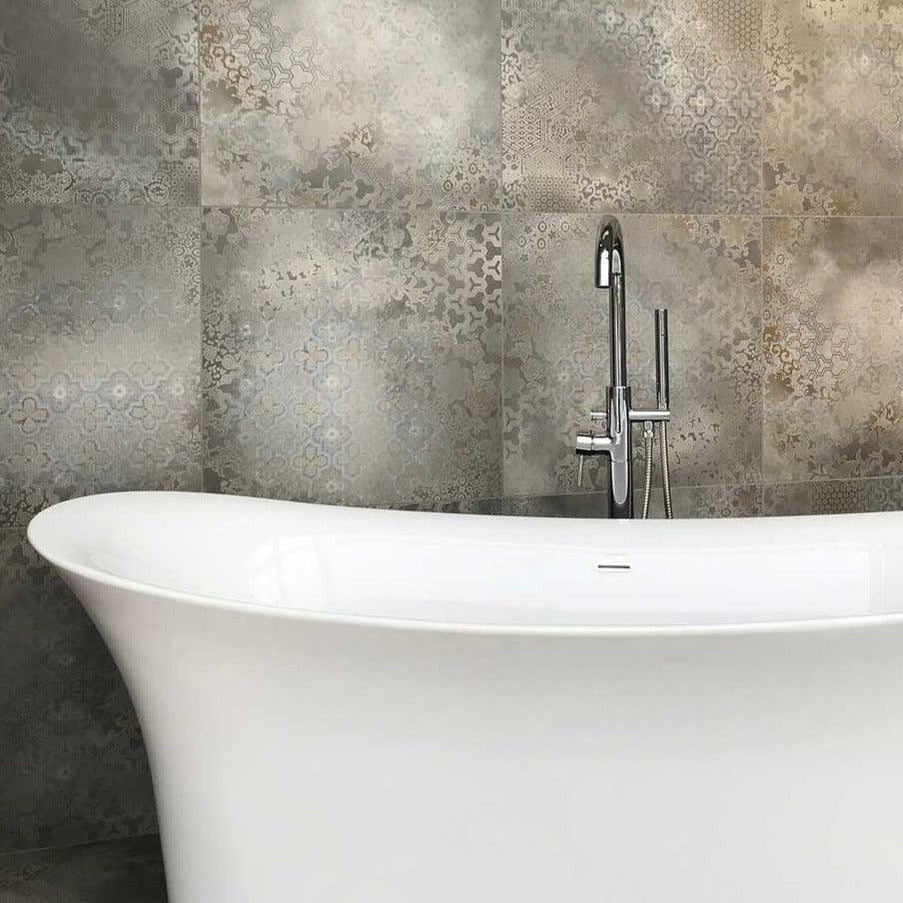 Tribeca mix pattern tile | 60x60cm porcelain floor — Tile.co.uk