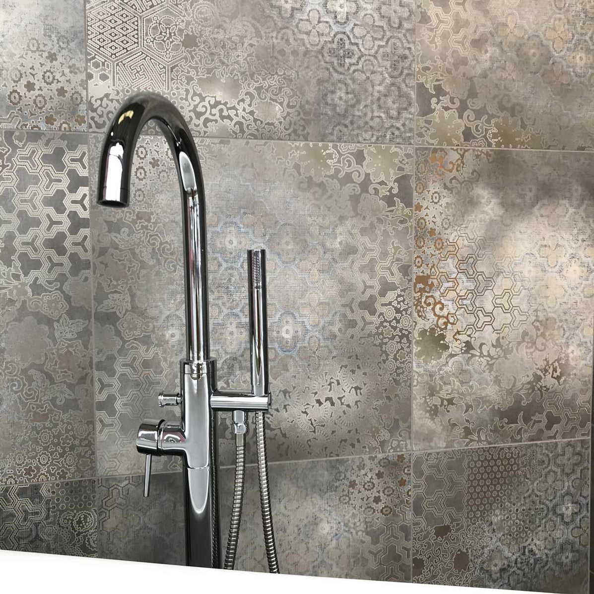 Tribeca mix pattern tile | 60x60cm porcelain floor — Tile.co.uk